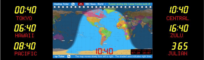 BRG Multimedia Time Zone Clocks, Digital Time Zone Displays, World ...