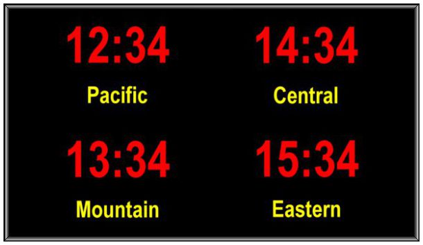 BRG 12" High HD Configurable Display Time Zone Clocks, LCD Digital Time ...