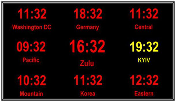BRG 12" High HD Configurable Display Time Zone Clocks, LCD Digital Time ...