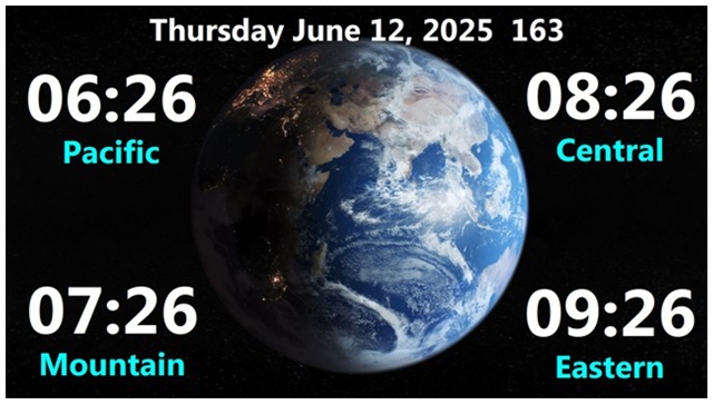 BRG 12" High HD Configurable Display Time Zone Clocks, LCD Digital Time ...