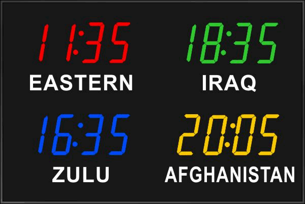 BRG Style 662 Digital Fixed Zone Time Zone Displays, World Clocks ...