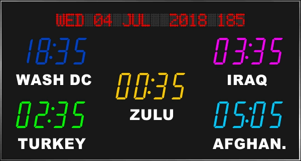 Digital Time Zone Displays, World Clocks, Digital World Clocks or Time ...