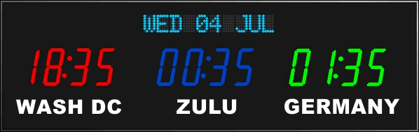 Digital Time Zone Displays, World Clocks, Digital World Clocks or Time ...