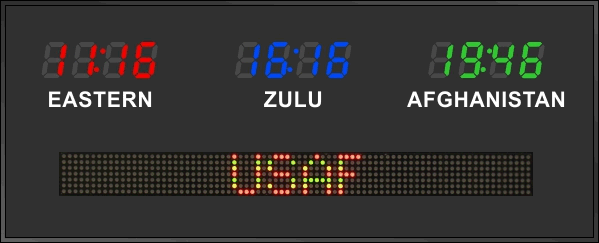 Digital Time Zone Displays, World Clocks, Digital World Clocks or Time ...