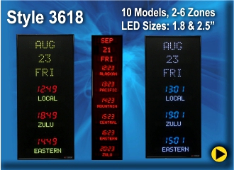 Digital Programmable Time Zone Displays, World Clocks, Digital World ...
