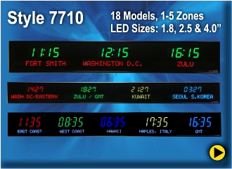 Digital Programmable Time Zone Displays, World Clocks, Digital World ...