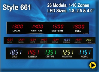 Digital Time Zone Displays, World Clocks, Digital World Clocks or Time ...