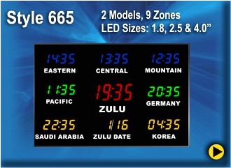 Digital Time Zone Displays, World Clocks, Digital World Clocks or Time ...