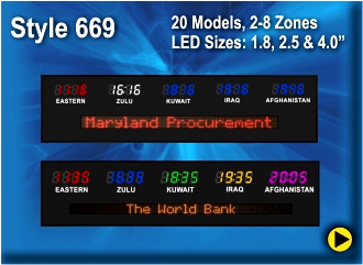 Digital Time Zone Displays, World Clocks, Digital World Clocks or Time ...