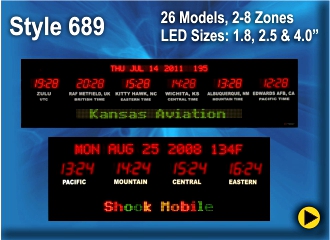 Digital Time Zone Displays, World Clocks, Digital World Clocks or Time ...