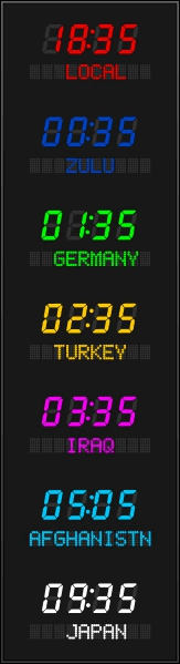 Digital Time Zone Displays, World Clocks, Digital World Clocks or Time ...