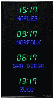 BRG Style 3010 Digital Programmable Time Zone Displays, World Clocks ...