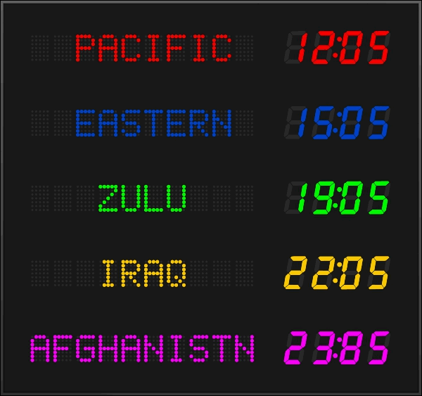 Digital Time Zone Displays, World Clocks, Digital World Clocks or Time ...