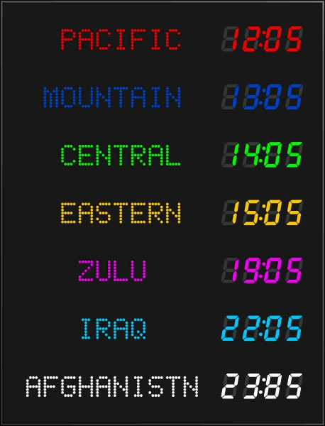 BRG Style 3420 Digital Programmable Time Zone Displays, World Clocks ...