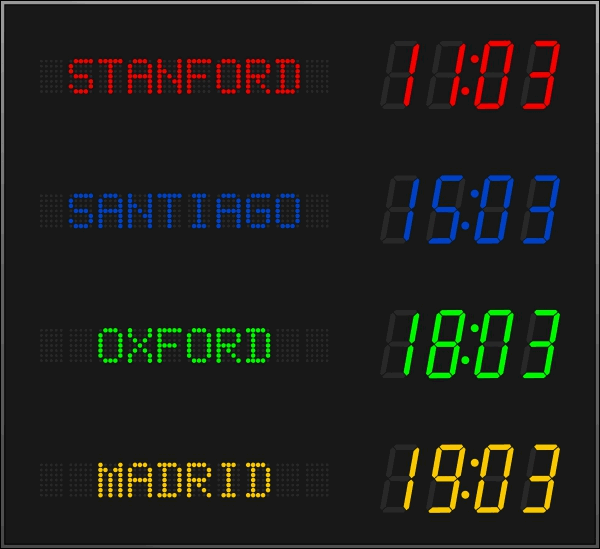 BRG Style 3420 Digital Programmable Time Zone Displays, World Clocks ...