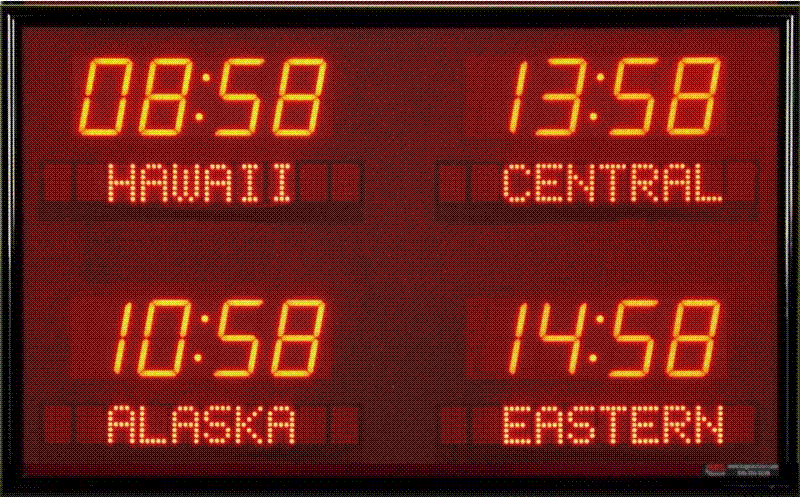 Digital Time Zone Displays, World Clocks, Digital World Clocks or Time ...