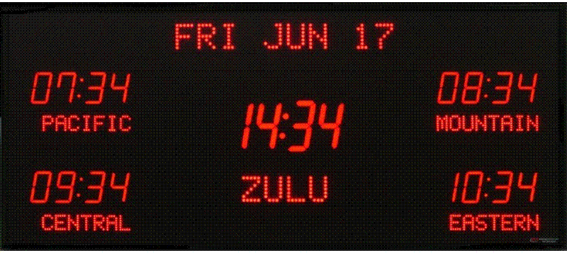 Digital Time Zone Displays, World Clocks, Digital World Clocks or Time ...