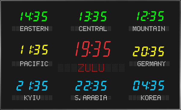 Digital Time Zone Displays, World Clocks, Digital World Clocks or Time ...