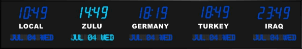 Digital Time Zone Displays, World Clocks, Digital World Clocks or Time ...